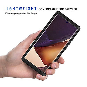Lanhiem Galaxy Note 20 Ultra Case, IP68 Waterproof Dustproof Shockproof Case with Built-in Screen Protector, Full Body Sealed Underwater Protective Cover for Samsung Note 20 Ultra 6.9 inch, Black