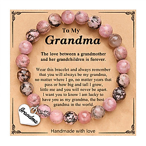 DiRikiss Grandma Bracelet for Women, Cubic Zirconia, 7inch, Stainless Steel, Heart Charm, Love Theme, Lobster Claw Clasp, Jewelry