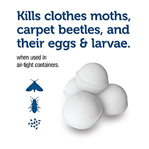 Enoz para Moth Balls For Insects, Kills Clothes Moths and Carpet Beetles, No Clinging Odor, 4 Oz (Pack of 6)