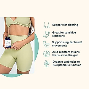 Ora Organic Probiotics with Prebiotics - 16 Billion CFU 6 Clinically Studied Strains for Digestive Health, Supports Occasional Constipation, Bloating, & Gas | Vegan, Dairy & Gluten Free, 60 Capsules