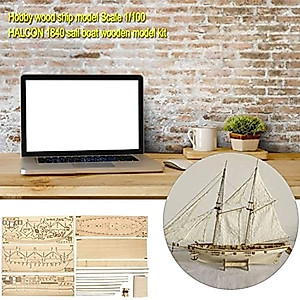 EastVita Wooden Model Ships Kits to Build for Adults, Wooden Ship Model Kit, 1/100 Scale Wooden Wood Sailboat Ship Kits for Collections Handmade Competition Boat Model Hobby
