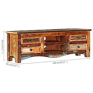 vidaXL TV Cabinet TV Stand Couch Table Side Table Sideboard Lowboard Livingroom Furniture Durable Easy to Move Around 47.2" Solid Reclaimed Wood