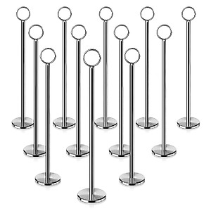 New Star Foodservice 23244 Ring-Clip Table Number Holder/Number Stand/Place Card Holder, 12-Inch, Set of 12