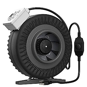 VIVOHOME 4 Inch 203 CFM Round Exhaust Inline Duct Fan with Speed Controller and Leather Sheath