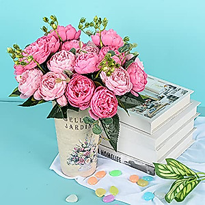 XONOR 4 Packs Artificial Peony Silk Flowers Fake Glorious Flower Bouquets for Wedding Party Bridal Home Decoration