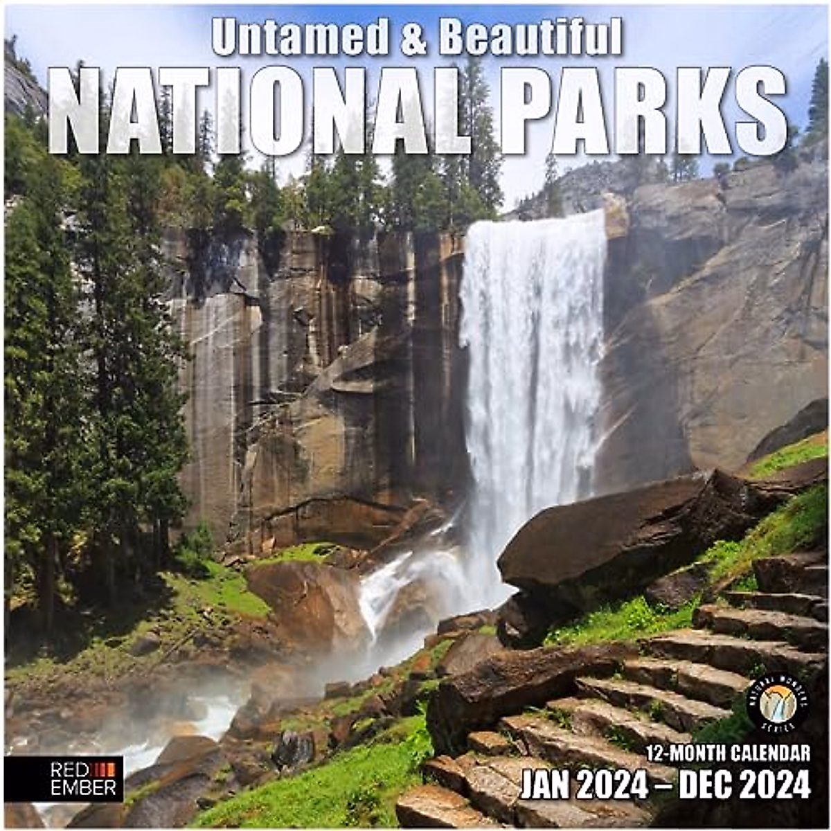 RED EMBER Untamed & Beautiful National Parks 2024 Wall Calendar 12 Month | 12" x 24" Open | Thick & Sturdy Paper | Giftable | Calendar 2024