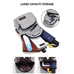 QinCo Sling Bag Shoulder Backpack Chest Bags Crossbody Pocket Pouch with USB Cable for Hiking Camping Outdoor Trip