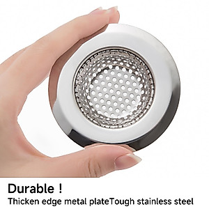 CORNERJOY 2PCS Bathtub Drain Strainer Cover - 2.84 inch Stainless Steel Shower Drain Hair Catcher