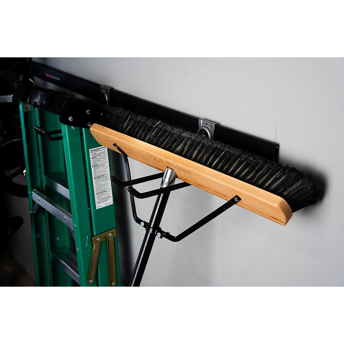 BRISTLE BOSS- 24 inch Push Broom for Outdoors- Outdoor Broom with Durable Steel Braces, Heavy-Duty Push Broom, Outdoor Broom for driveways, Garage Push Brooms, Push Broom Outdoor, Patio Sweeping