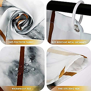 Gold Maple Leaves Shower Curtain Bible Verse Scripture Quotes Bath Curtain Accessories with 12 Hooks Polyester Fabric 66x72 in YLMYEA47