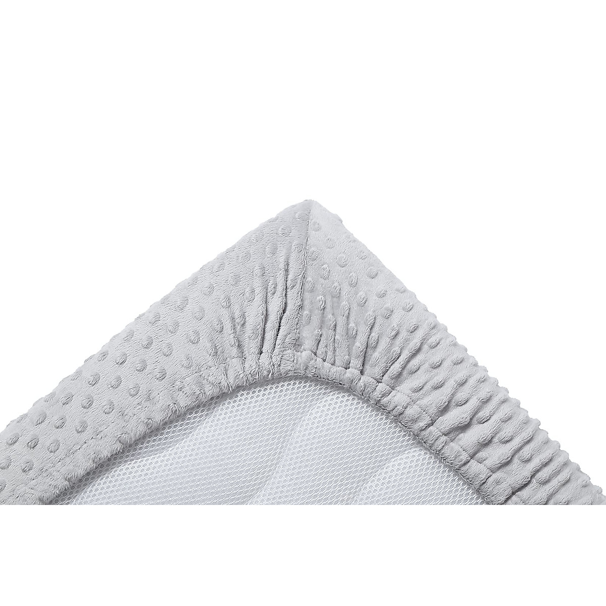 Blackleaf Baby Minky Playard Sheet, Ultra Soft Portable Mini Crib Sheets, Minky Dots Plush Playard Mattress Cover (Glacier Gray)