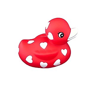 DUCKY CITY 3" Valentines Sweetheart Rubber Duck [Squeaky, with Hole] - Baby Safe Bathtub Bathing Toy
