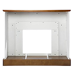 SEI Furniture Eastrington Industrial Electric Fireplace, White/Dark Tobacco