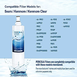PERCOLA 9085 Water Filter, NSF 42, 53 & 401 Certified Filter Replacement for Kenmore 46-9010, 469010, 9010, 46-9085, 9085, 4609085, 46-90102, 90102, 4690102, 46-9902, 46-9908, 9908 (3 Pack)