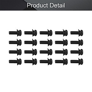 MroMax M5 x 14mm Carbon Steel Phillips Pan Head Machine Screws Bolts Combine with Spring Washer and Plain Washers 20Pcs