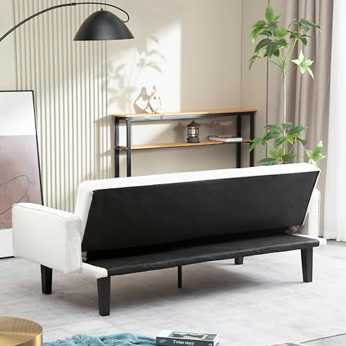 Eafurn Sleeper Sofa Bed, Beige Linen 71.65"