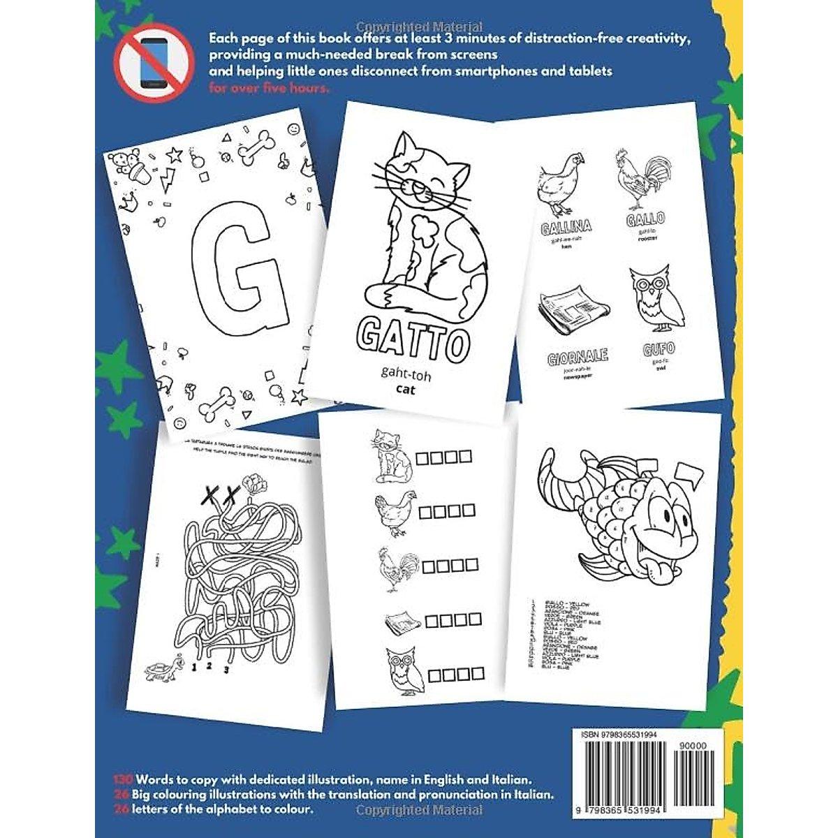 Learn Italian Activity and Coloring Book for Kids: How to Write, Pronounce and Phonetics Spelling | Learn Italian for beginners