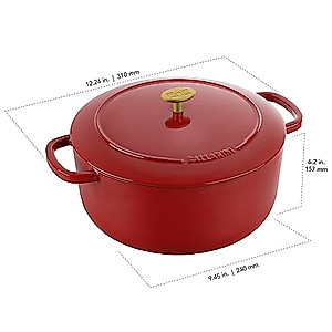 Ballarini Bellamonte Cast Iron Dutch Oven with Lid 4.25-qt, Serves 3-4, Pomodoro Red