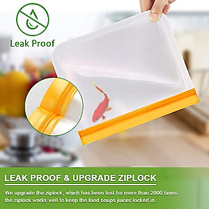 20 Pack Reusable Storage Bags with Drying Rack,BPA Free PEVA Reusable Freezer Bags,Reusable Gallon Bags, Reusable Sandwich Bags, Silicone Food Bags for Women, Men and Kids