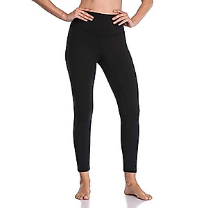 YUNOGA Women's Soft High Waisted Yoga Pants Tummy Control Ankle Length Leggings (XL, Black)