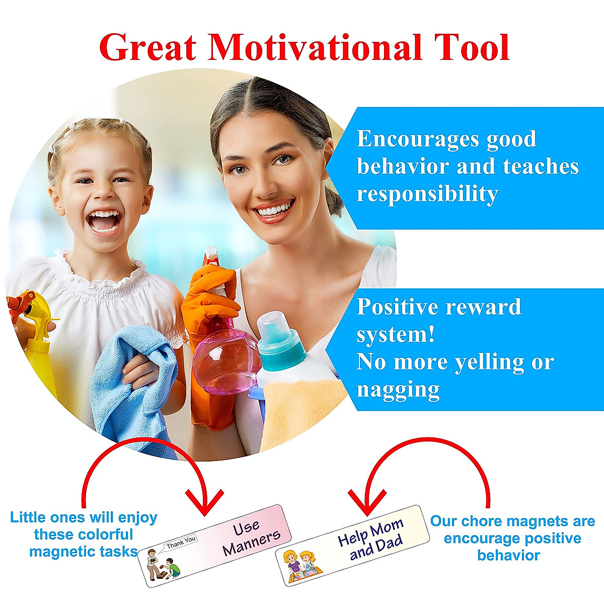 Magnetic Chore Chart for Kids Multiple Kids - Good Behavior Chart at Home - Dry Erase Reward Chart Toddler to Teens Chore Chart - Daily Responsibility Board - Potty Training Star Chart Wall or Fridge