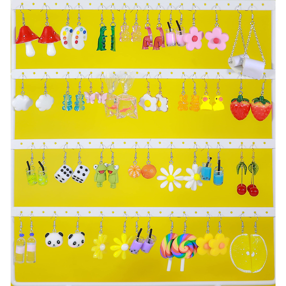 30 Pairs Cute Earrings Funny Weird Aesthetic Kawaii Quirky Indie Crazy Earrings Weirdcore Accessories Earrings Summer Lot Earrings Multiple Sets for Women