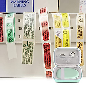 Elonbo Label Maker Case for SUPVAN E10 Mini Bluetooth Label Printer/POLONO P10 Mini Label Printer, Extra Interior Mesh Pocket Fits Label Paper Cable, Green. (CASE ONLY! Label Maker not Included)