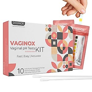 Vaginal PH Test Kit with Sterile Swabs and eBook - Vaginal PH Balance and Yeast Infection Test - Individually Packed BV Test Strips for Women - FSA HSA Approved Feminine PH Test Strips (10)