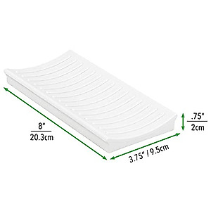 mDesign Silicone Heat-Resistant Hair Care Styling Tool Mat Tray - Rest Curling Irons, Flat Irons, Straighteners, Sticks, Wands - for Bathroom Vanity Countertop - Non-Slip, Waterproof - White