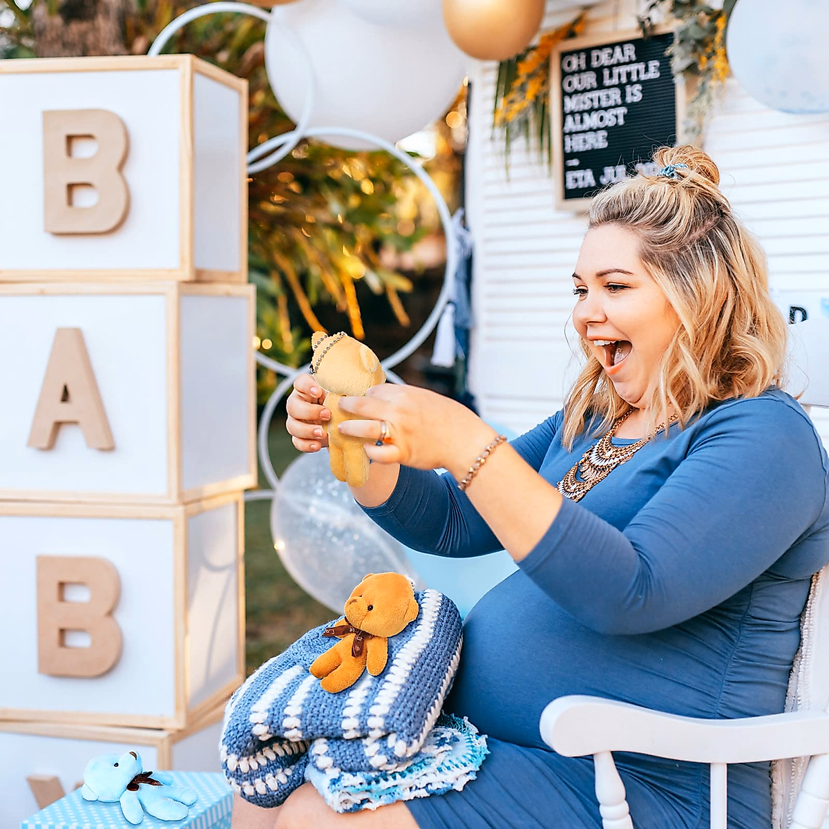 Chivao 12 Pieces Joint Mini Bears Toy Plush Bear Baby Shower Decorations Stuffed Animals Soft Tiny Bears Doll Small for Birthday Cake Wedding Ornaments Keychain DIY Accessory (Boy Bow Style)