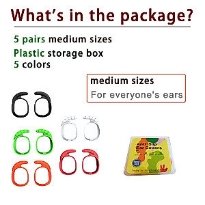 Luckvan 5 Pairs Sport Ear Cover for Sennheiser Momentum True Wireless 3 Ear Hook Anti-Slip Earbuds Cover for Sennheiser Earbuds Replacement Fit in Sennheiser Momentum 3 Case