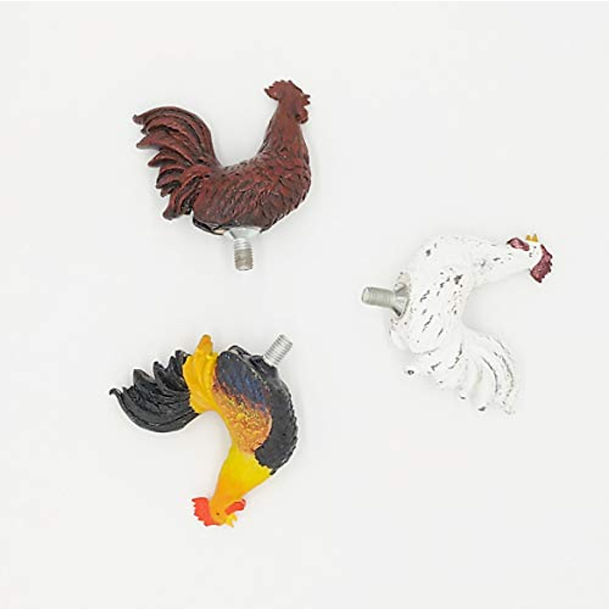 Rooster Design Rustic Brown Wood Paper Towel Holder Stand Up Paper Towel Holder, Easy One-Handed Tear Kitchen Paper Towel Dispenser with Weighted Base for Standard Paper Towel Rolls