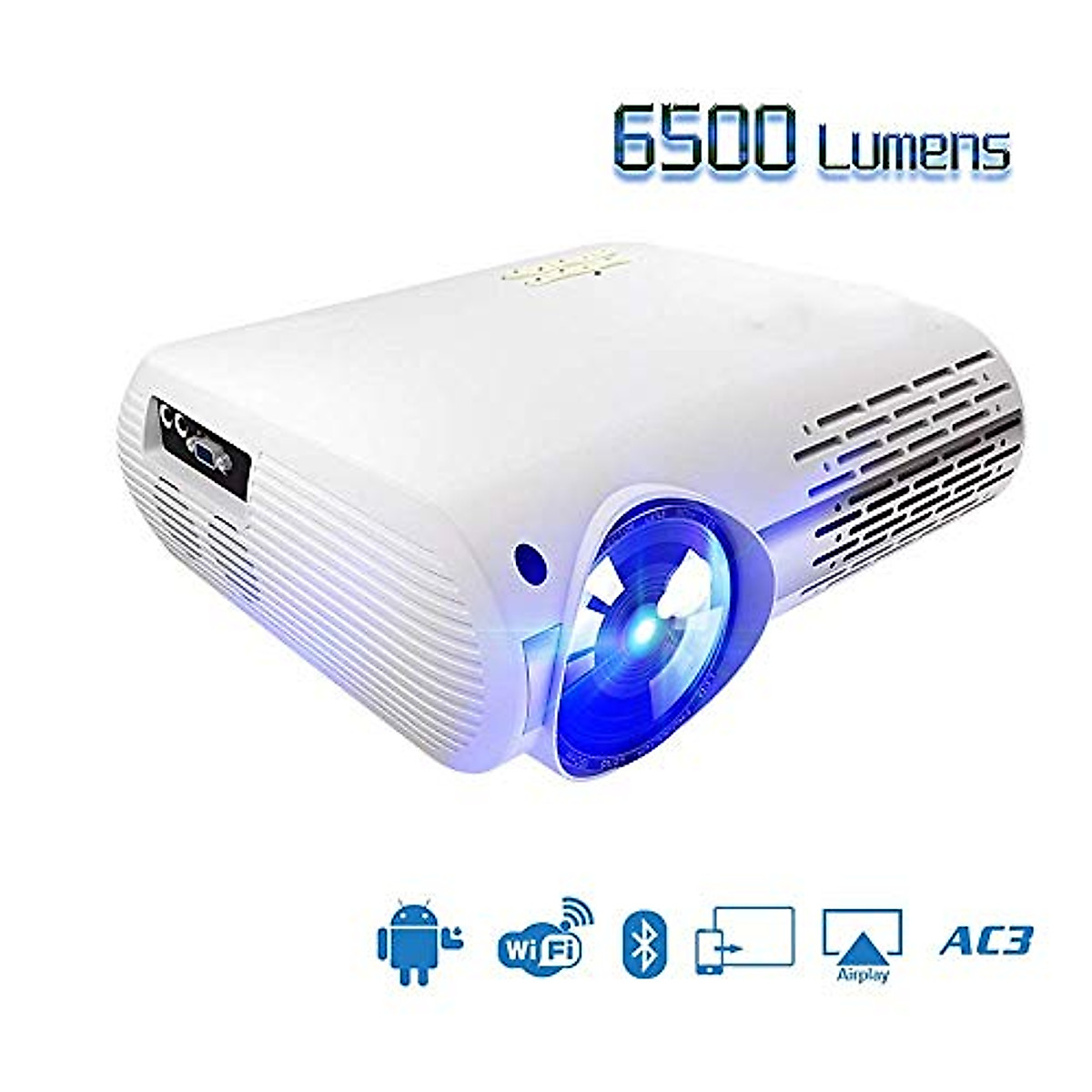 DROOS 1080P Mini Projector | 6500 Lumens Home Theater
