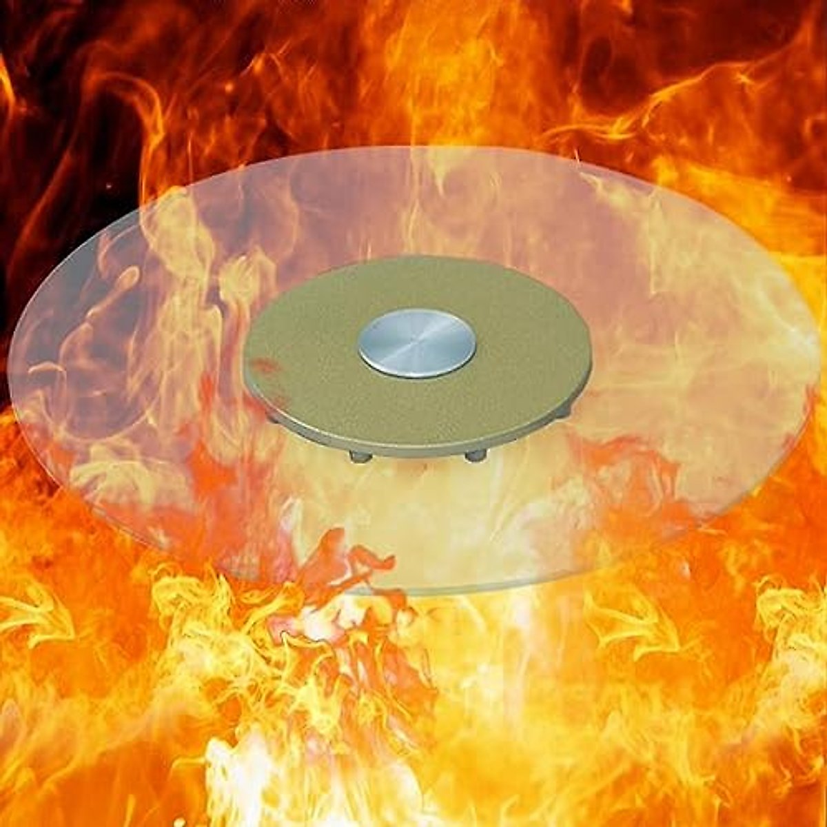 DOUKI Glass Lazy Susan Serving Turntable 30" Rotating Serving Tray For Dining Table Large Tabletop Rotating Tray, Lazy Susan Heavy Duty Turntable (Color : Gold, Size : 36inch(90cm))