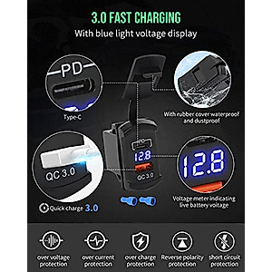 Foruly Universal UTV ATV Turn Signal Kit with Connected Signal/Turn Signal Switch, Sxs Turn Signal Horn Kit with 3.0 Fast Charging Usb for Polaris Dirt Bike Rzr Can-Am Kawasaki