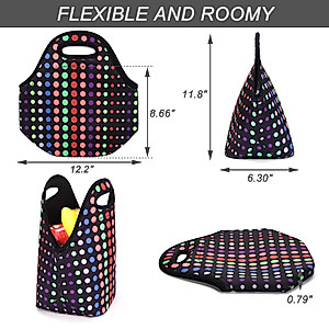 Neoprene Lunch Bag for Women Insulated Lunch Tote Bags Washable Lunch Container Box for Work Picnic Lightweight Meal Prep Bags for Men