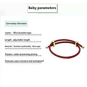 BCletty Bracelet Unisex Steel Rope Bracelet Couple Bracelet Simplicity Fashion Titanium Buckle Adjustable Wire Rope Bracelet (black, adjustable)