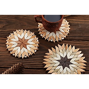 Set of 3 Small Handmade Wooden Trivets for Hot Dishes - Two 6" and one 7"- Coasters and Hot Pads - Great Kitchen Gift Idea - by SPL Woodcraft Ukraine