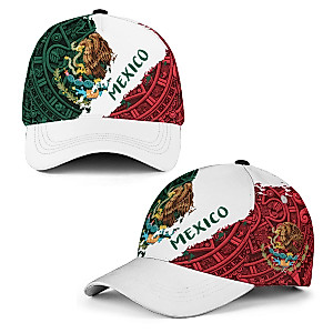 Hieprints Mexico Hat, Mexican Hats for Men Women, Mexico Eagle Flag Baseball Caps Snapback, Gorras De Mexico para Hombres (Mexico Flag 1)