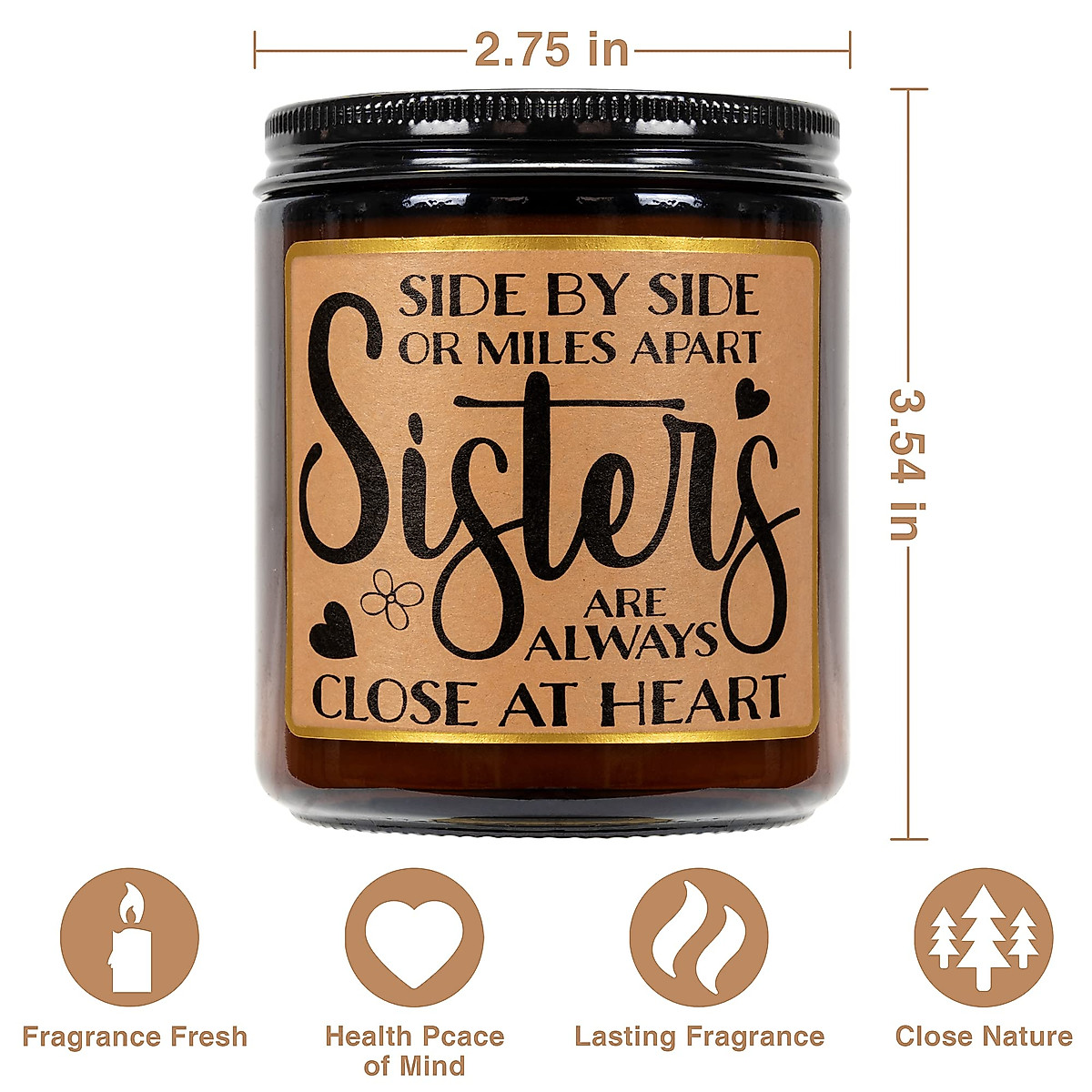 STORALIT Scented Candles Jar Funny Gifts for Sister, Sister in Law, Sisters - Sister Gifts with Best Wishes Cards from Sister, Brother - Thank You, Christmas Birthday Gifts Big Sister Gifts