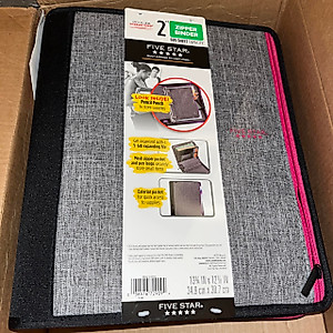 Five Star 2" Zipper Binder 605 Sheet Capacity Pink