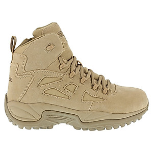 Reebok mens Rapid Response Rb Safety Toe 6" Stealth With Side Zipper Military Tactical Boot, Desert Tan, 9.5 US