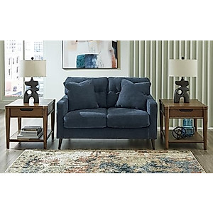 Signature Design by Ashley Bixler Loveseat, 57" W x 38" D x 37" H, Blue
