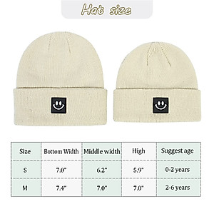 upeilxd Baby Winter Hat Soft Warm Knitted Beanie Hat with Cute Smile Face Beanie Cap for Toddler Boys Girls Beige