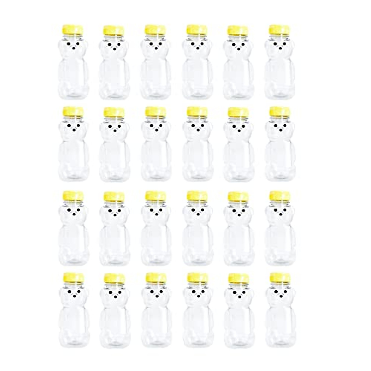CLEARVIEW CONTAINERS | 8 Ounce Honey Bears with Flip Top Lid | Perfect for Holidays, Baby Shower Gifts, Beekeeping, Honey Dispensing (Yellow 8 Ounce Bear, 24 Pack)