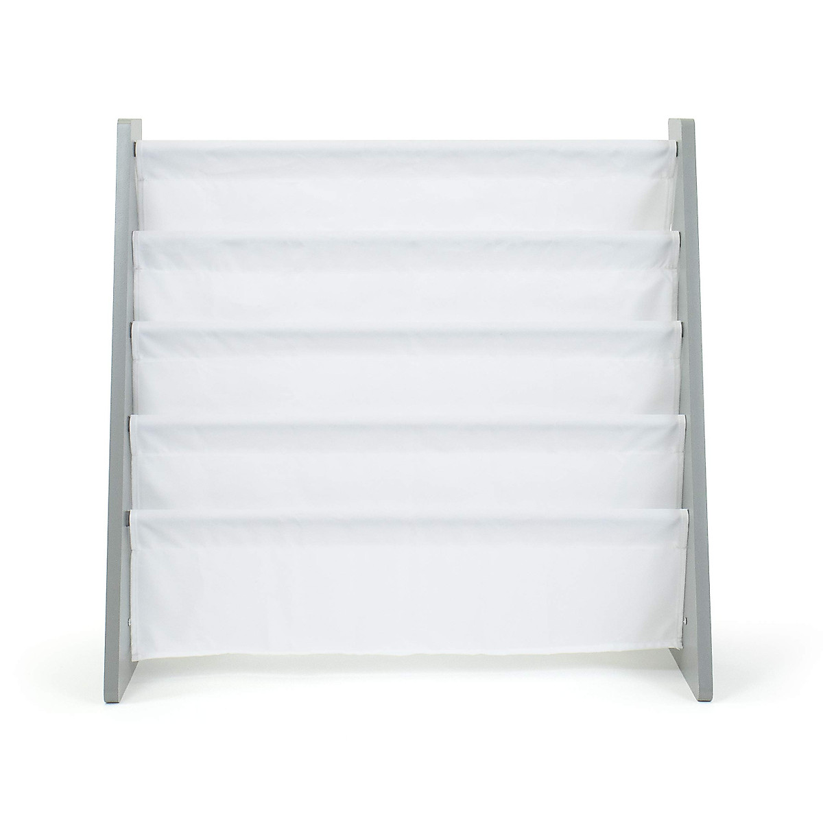 Humble Crew Kids Bookshelf 4 Tier Book Organizer, Inspire Collection, Grey/White