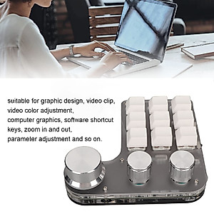 Aqur2020 Mini Gaming Keyboard, RGB Backlit Custom Mini Keyboard Programmable 3 Buttons Replaceable Switch Widely Used for Gaming (White)