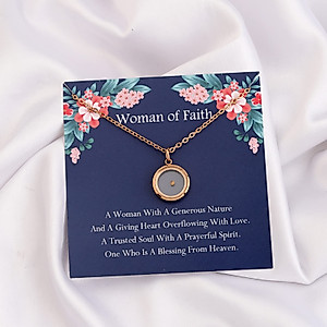 KUIYAI Woman Of Faith Necklace Christmas Gift Mustard Seed Necklace Gift for Religious Woman Meaning Card Gift (womanseedRG)