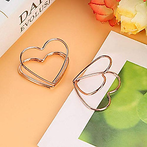 5pcs Paper Clips Rose Gold Color Metal Electroplating Heart Shape Page Marker Funny Bookmark Clip for Office Supplier School Student