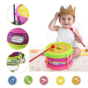 Toddler Musical Instruments Toys, Baby Maracas Shakers Percussion Mini Drum Set for Toddlers Preschool Boys and Girls（Random Color）